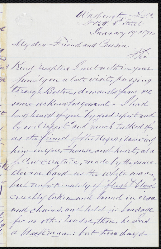 Letter from George A. Garrison, No. 1511 8th Street, Washington, D.C ...