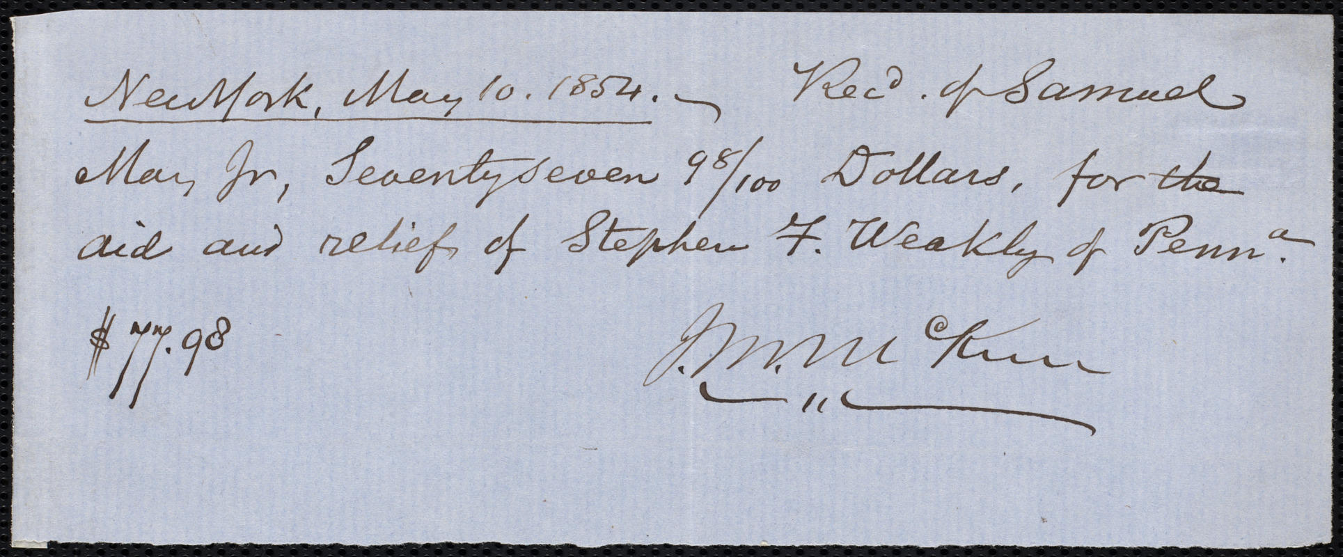 Letter from Samuel May, Leicester, Mass., to Richard Davis Webb, June ...