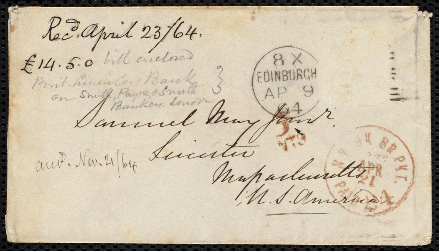 Letter from Eliza Wigham, Edinburgh, to Samuel May, 8.4.1864 - Digital ...