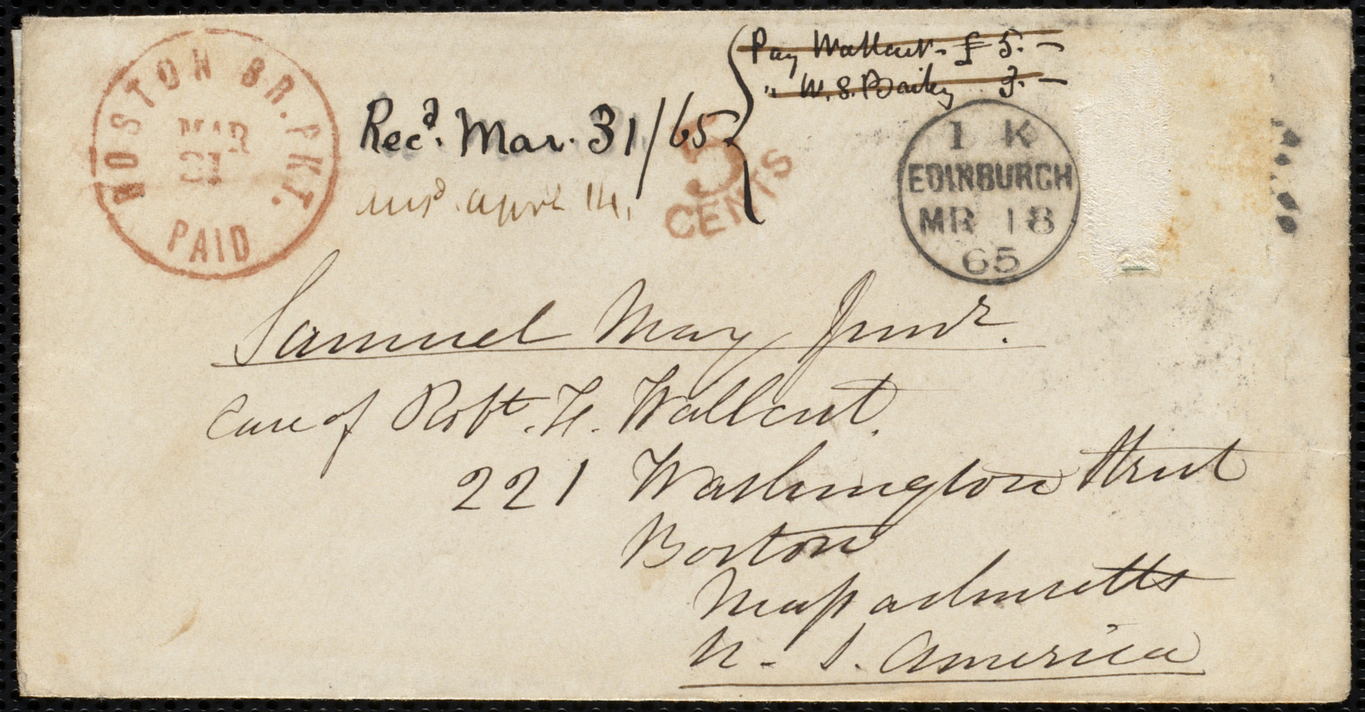 Letter from Eliza Wigham, Edinburgh, to Samuel May, 16.3.1865 - Digital ...