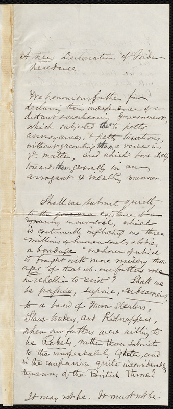 "A new declaration of independence," by Samuel May - Digital Commonwealth