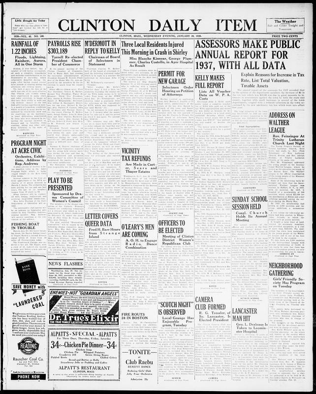 Clinton Daily Item. January 26, 1938 - Digital Commonwealth