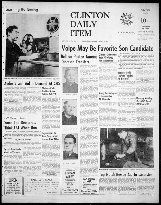 Clinton Daily Item. February 04, 1967 - Digital Commonwealth