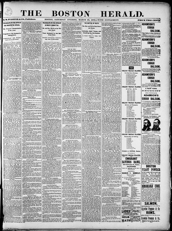 The Boston Herald. March 25, 1876 - Digital Commonwealth