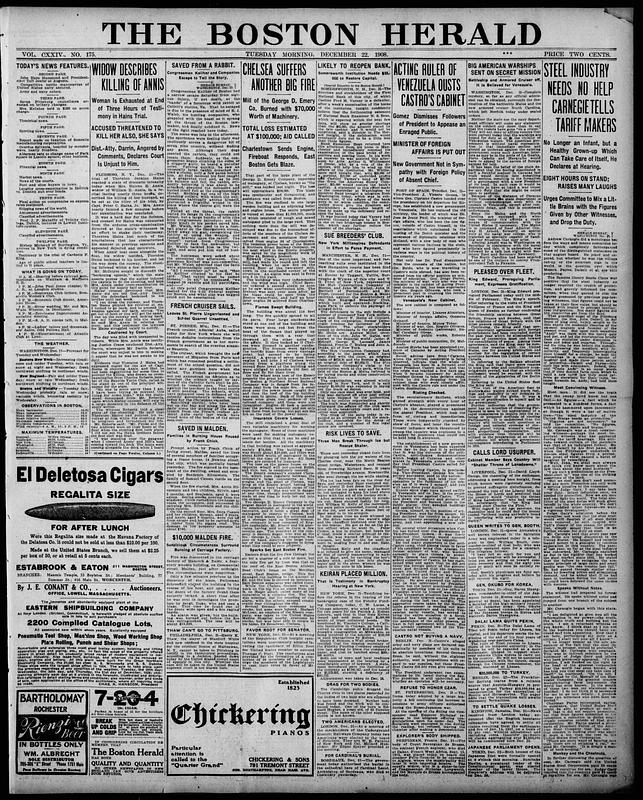 The Boston Herald. December 22, 1908 - Digital Commonwealth