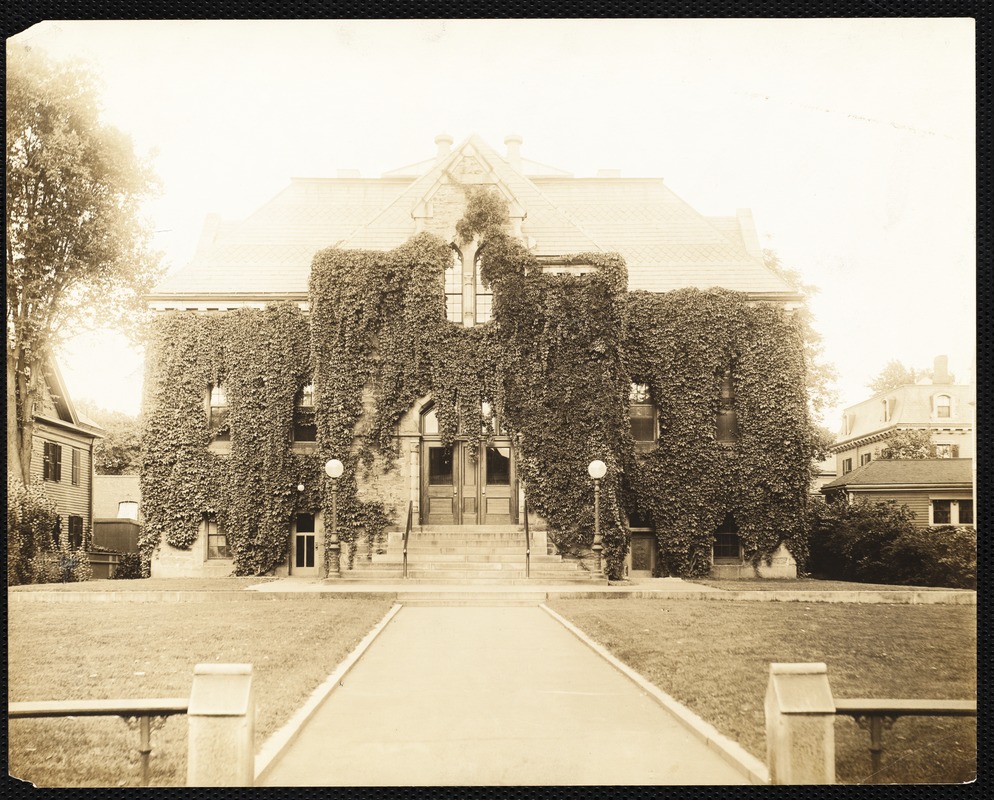 Newton Free Library, Old Main, Centre St. Newton, MA. Old Main, front ...