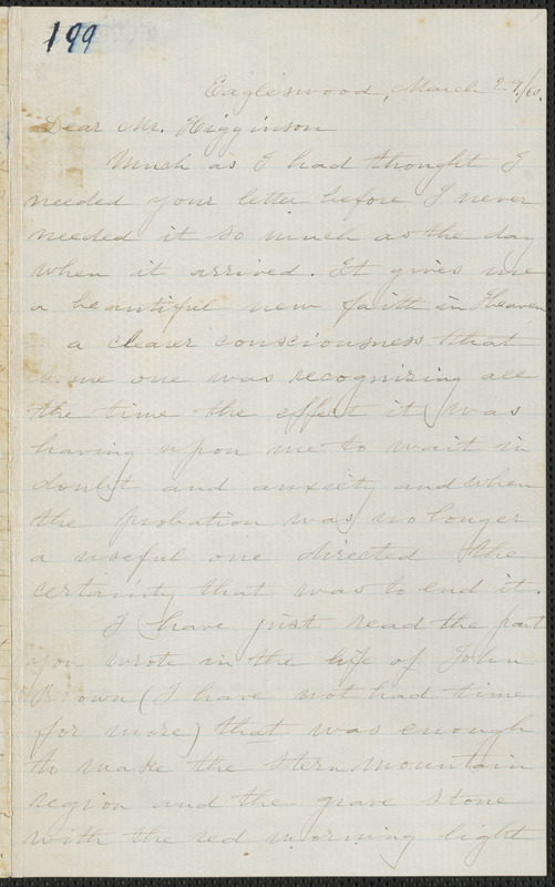 Caroline Cushing Andrews Leighton autograph letter signed to Thomas ...
