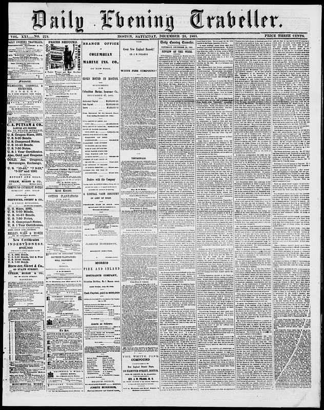 Daily Evening Traveller. December 23, 1865 - Digital Commonwealth