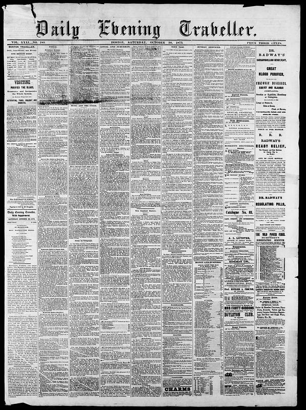 Daily Evening Traveller. October 30, 1875 - Digital Commonwealth