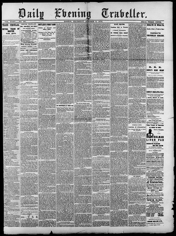 Daily Evening Traveller. October 09, 1879 - Digital Commonwealth