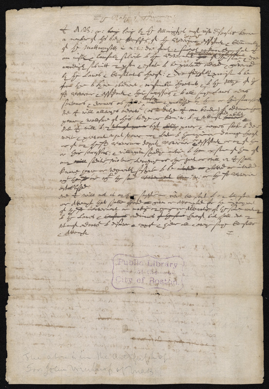 The freeman's oath : autograph manuscript draft - Digital Commonwealth