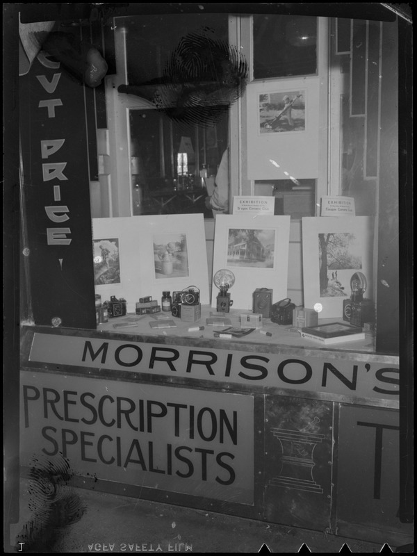 Morrison's drug store window display for Saugus Camera Club exhibition ...