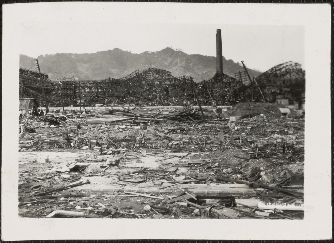 Unidentified image, probably atomic bomb destruction area in Nagasaki ...