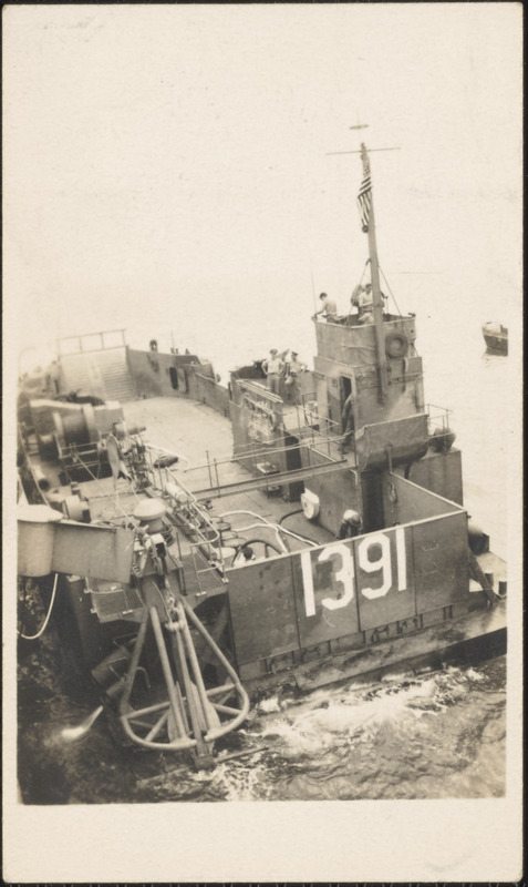 LCT after it was launched off our ship at Okinawa - Digital Commonwealth