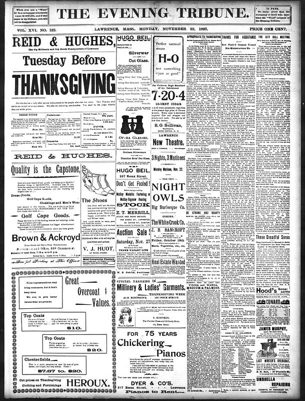 The Evening Tribune. November 22, 1897 - Digital Commonwealth