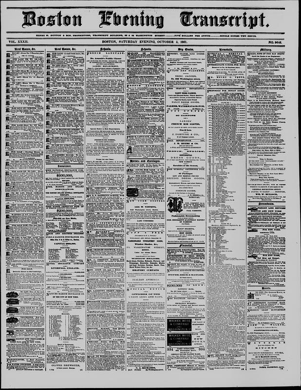 Boston Evening Transcript. October 05, 1861 - Digital Commonwealth