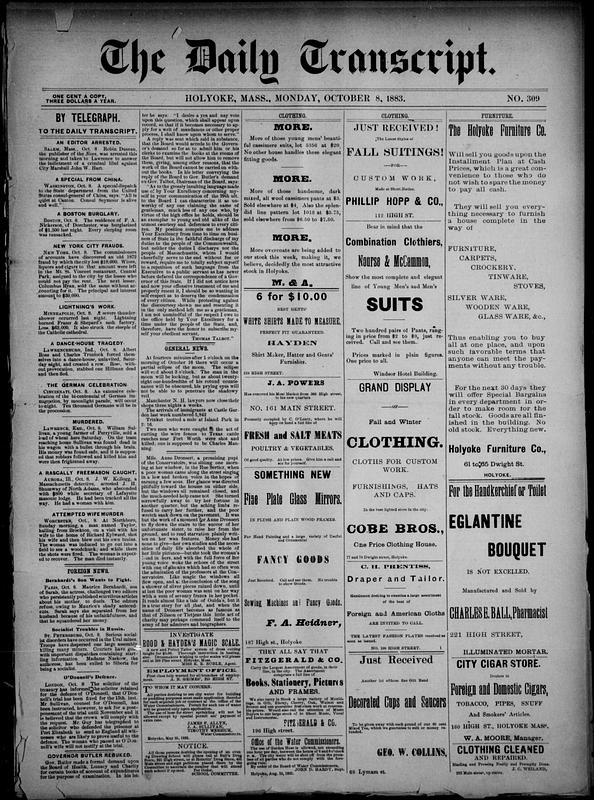 The Daily Transcript. October 08, 1883 - Digital Commonwealth