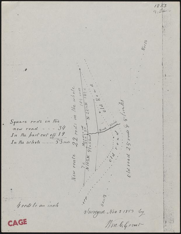 Map of the "Old road" and the "New route" - Digital Commonwealth
