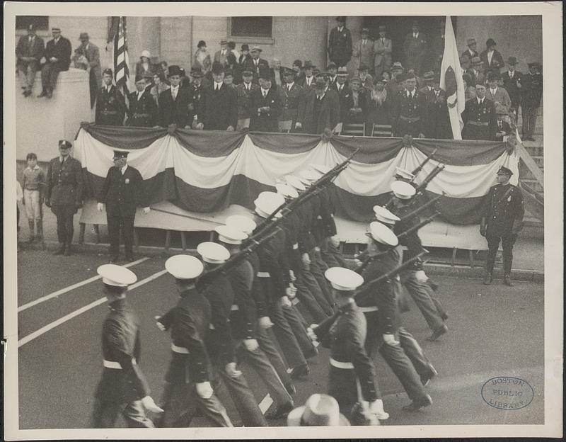 Marines passing reviewing stand - Digital Commonwealth