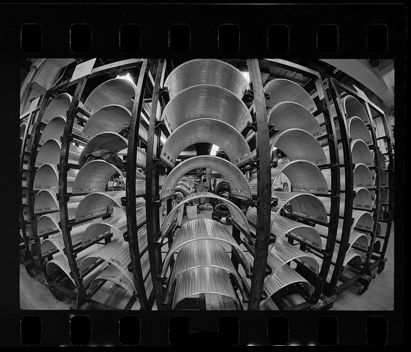Stereotype plates at Boston Globe printing plant, Dorchester - Digital ...