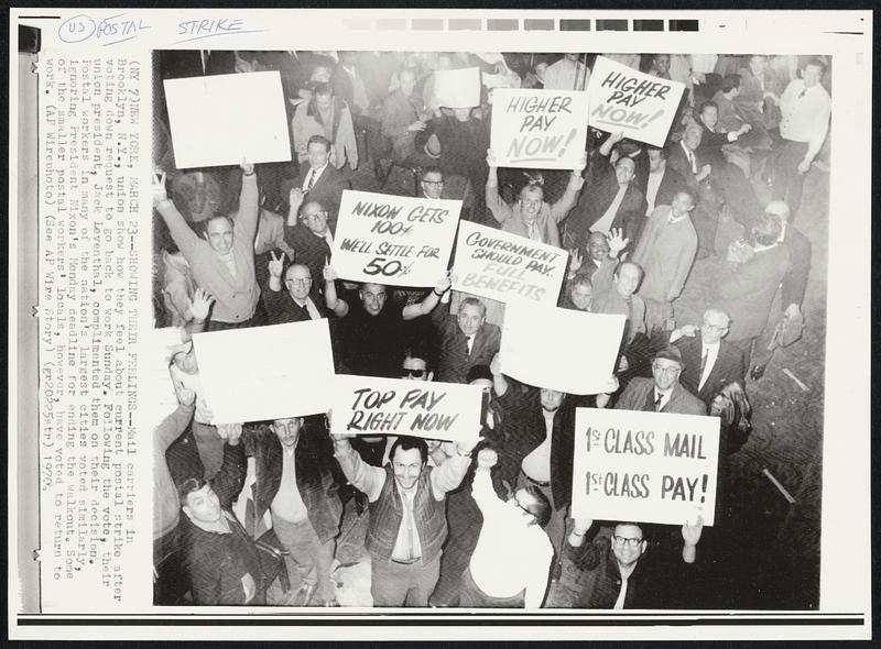 Showing Their Feelings -- Mail carriers in Brooklyn, N.Y., union show ...