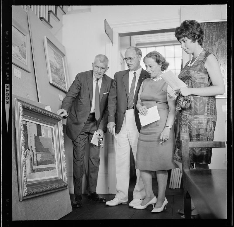 Group examining art - Digital Commonwealth