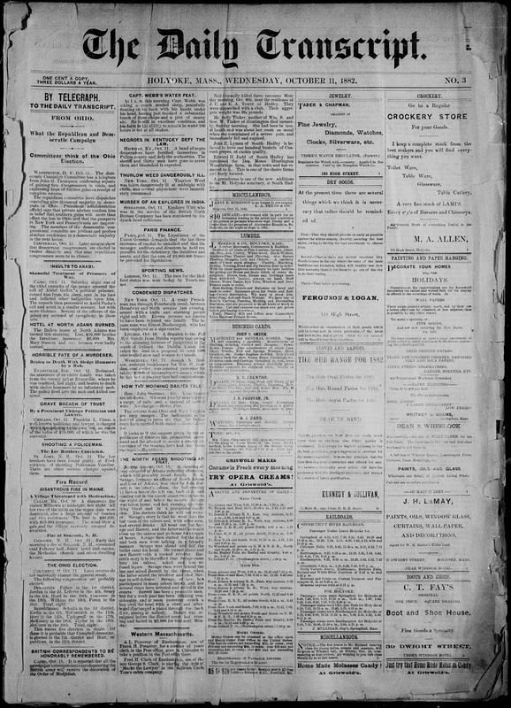 The Daily Transcript. October 11, 1882 - Digital Commonwealth