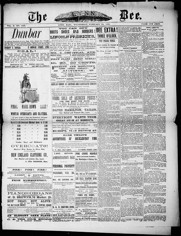The Lynn Bee. February 25, 1885 - Digital Commonwealth
