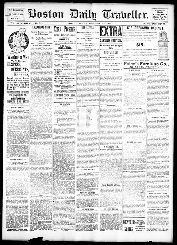 Boston Daily Traveller. December 23, 1892 - Digital Commonwealth