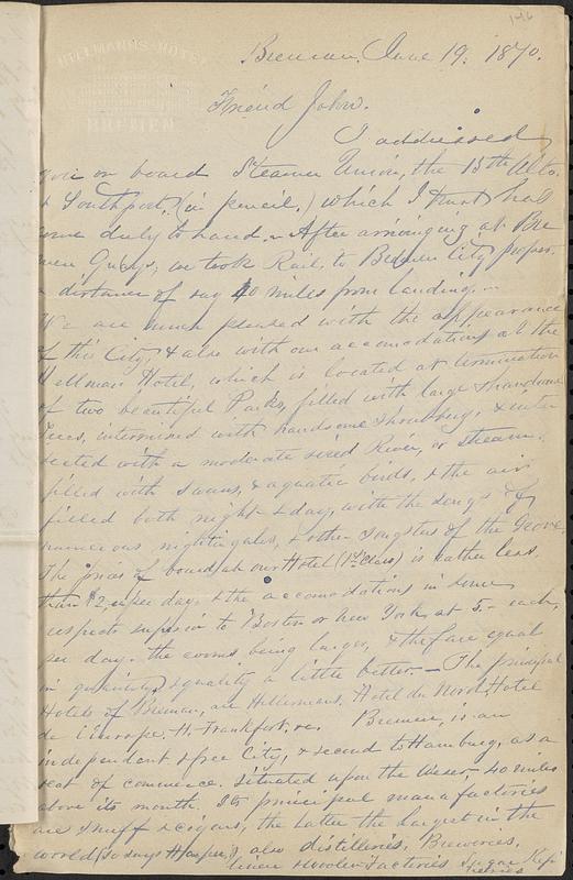 Letter from Thomas F. Cordis to John D. Long, June 19, 1870 - Digital ...