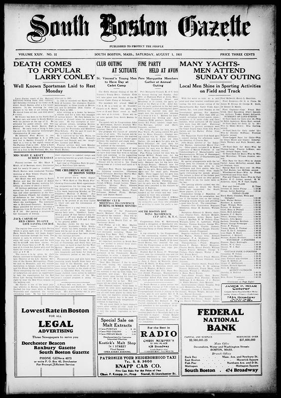 South Boston Gazette, August 01, 1931 - Digital Commonwealth