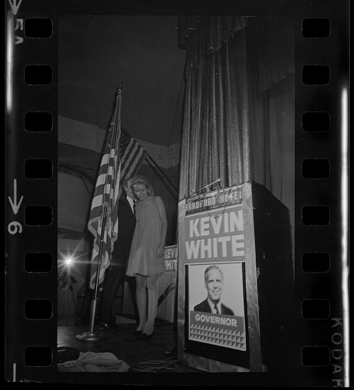 Mayor Kevin White and wife on election night, Boston - Digital Commonwealth