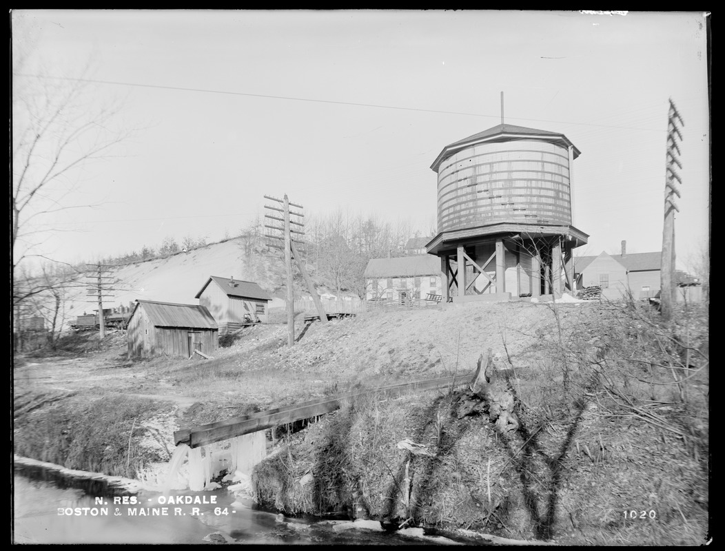 Wachusett Reservoir, Boston & Maine Railroad's water tank and section ...