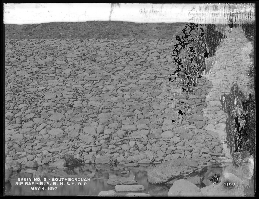 Sudbury Reservoir, riprap on the southerly side of the New York, New ...