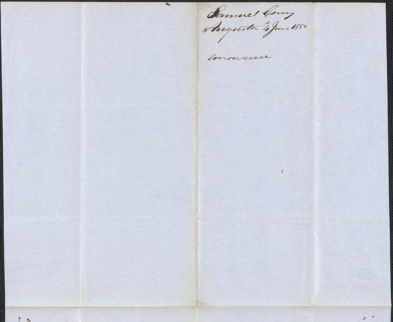 Samuel Cony to George Coffin, 4 June 1850 - Digital Commonwealth