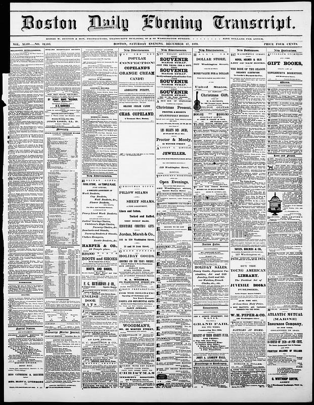 Boston Daily Evening Transcript. December 17, 1870 - Digital Commonwealth