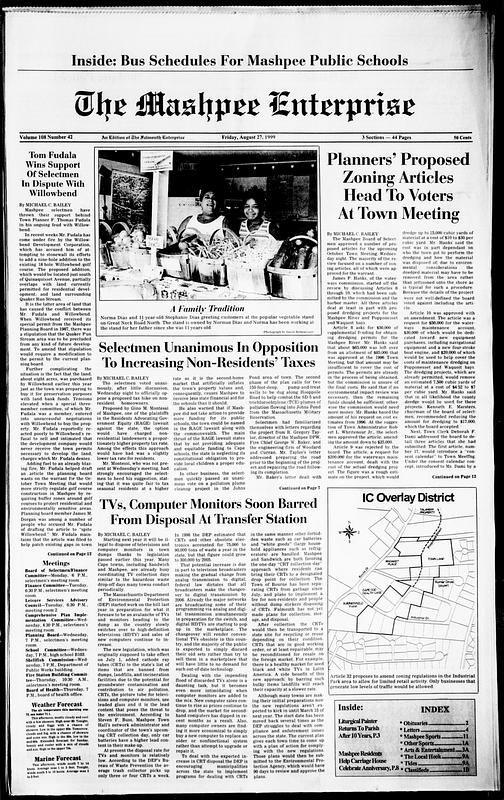 The Mashpee Enterprise. August 27, 1999 - Digital Commonwealth