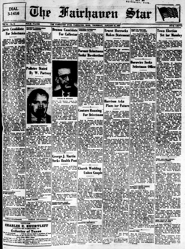 The Fairhaven Star. January 31, 1957 - Digital Commonwealth