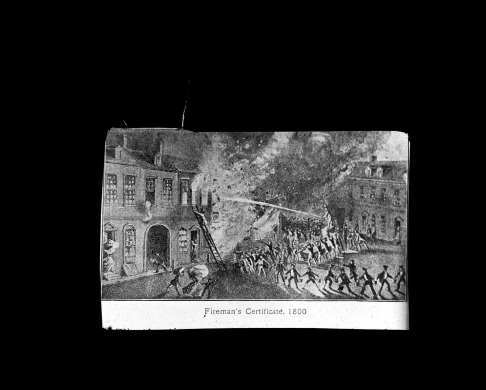 Cut of a fireman's certificate 1800 - Digital Commonwealth