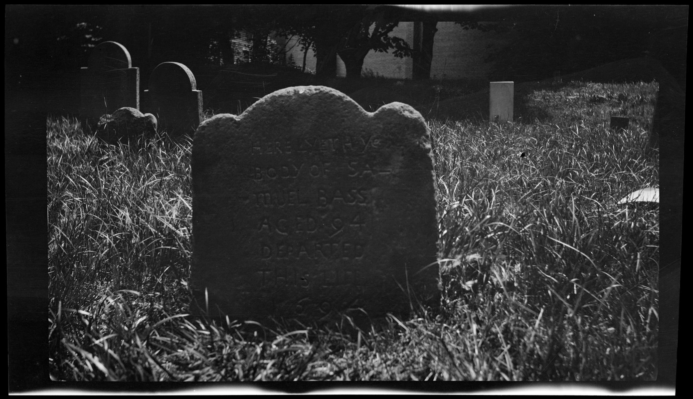 Gravestone of Samuel Bass - Digital Commonwealth