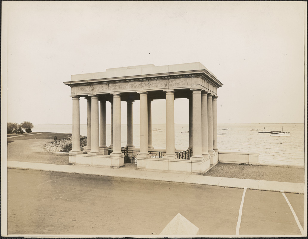 Plymouth Rock tower at Cole's Hill - Digital Commonwealth