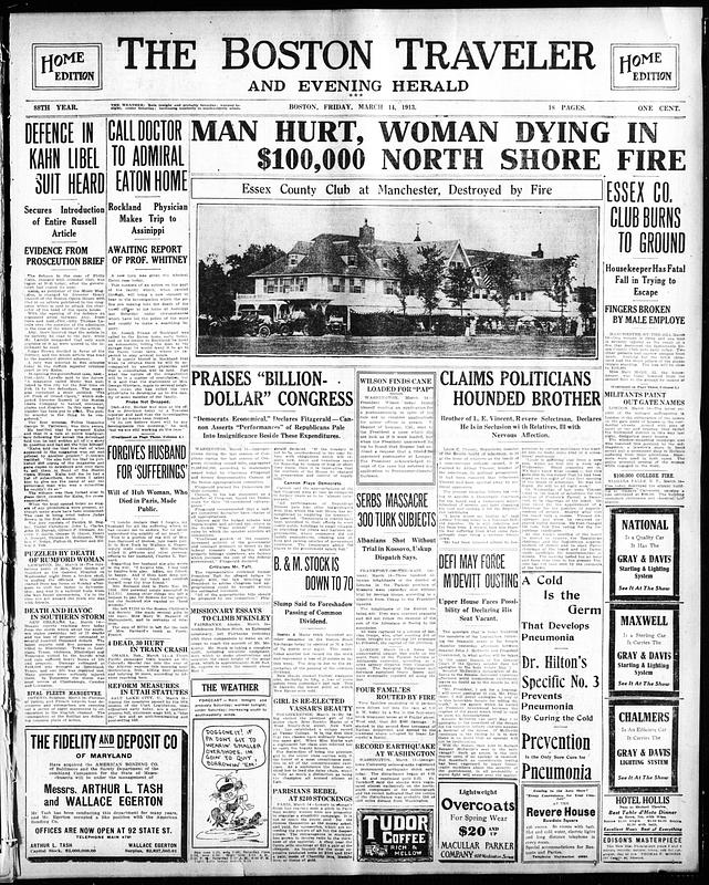 Boston Traveler and Evening Herald. March 14, 1913 - Digital Commonwealth