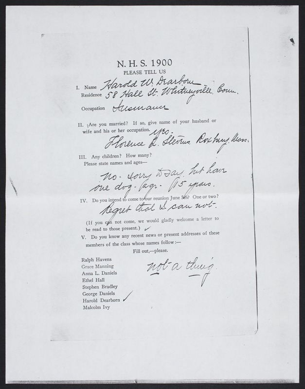 Newton High School Class of 1900 yearbook pictures plus reunion ...