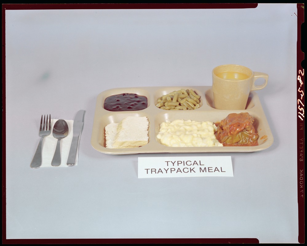 Typical traypack meal - Digital Commonwealth
