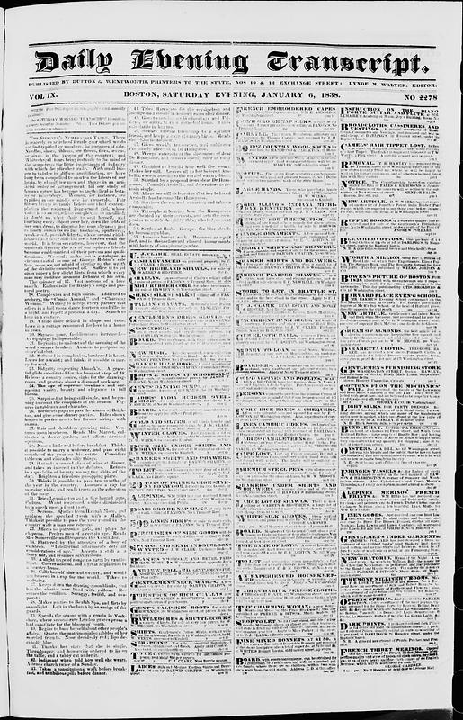 Daily Evening Transcript. January 06, 1838 - Digital Commonwealth