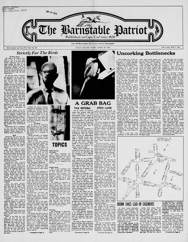 Barnstable Patriot. October 25, 1973 - Digital Commonwealth