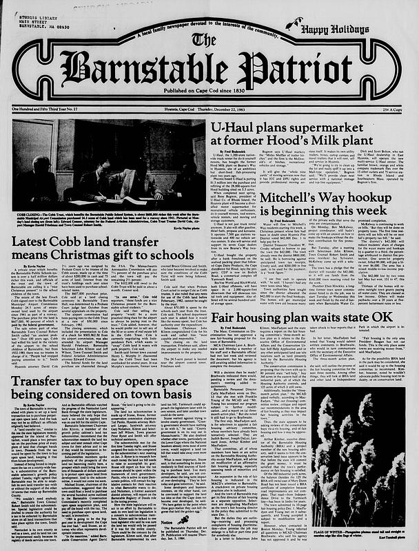 Barnstable Patriot. December 22, 1983 - Digital Commonwealth
