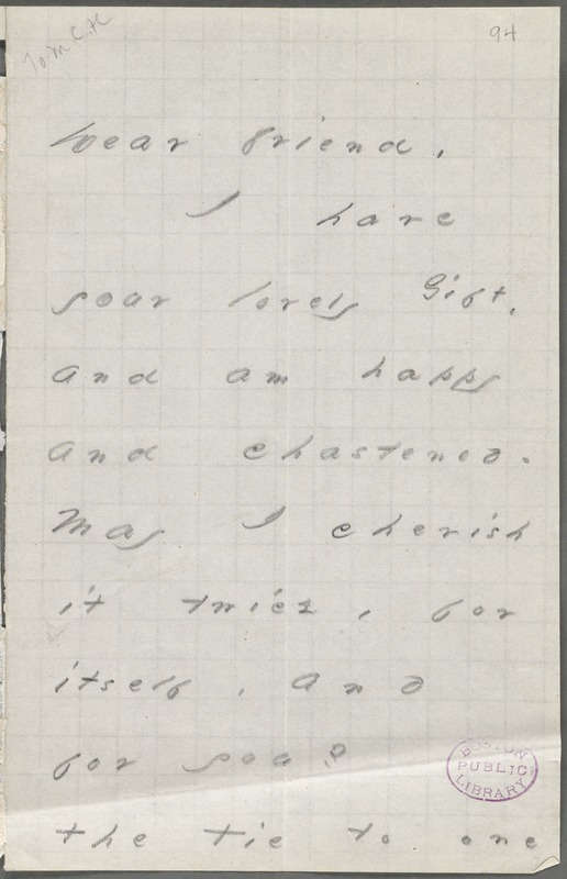 Emily Dickinson, Amherst, Mass., autograph letter to Mary Channing ...