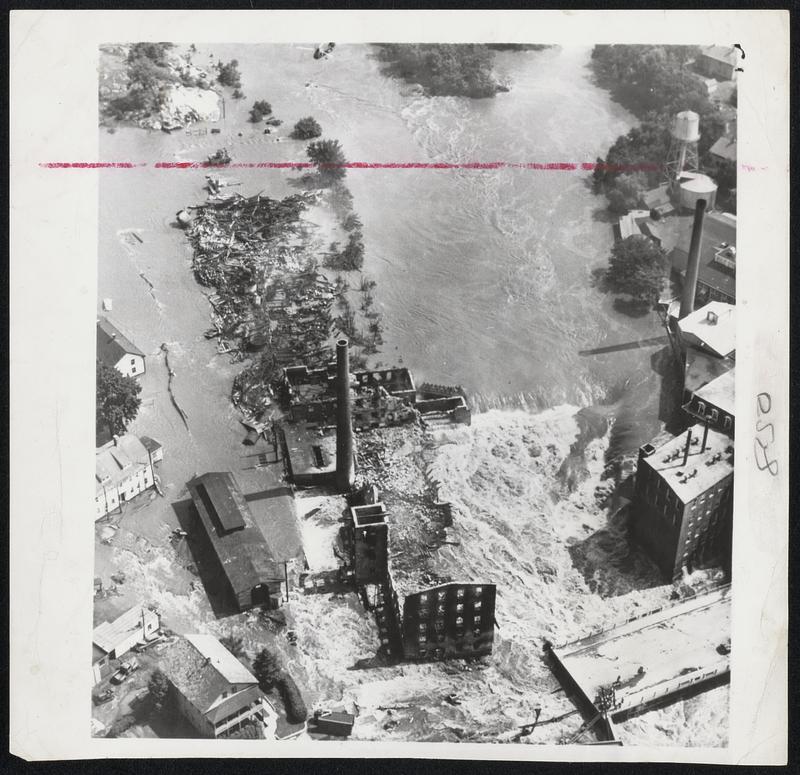 Fire Ruins Factory in Flood- Quinebaug River races past destroyed ...