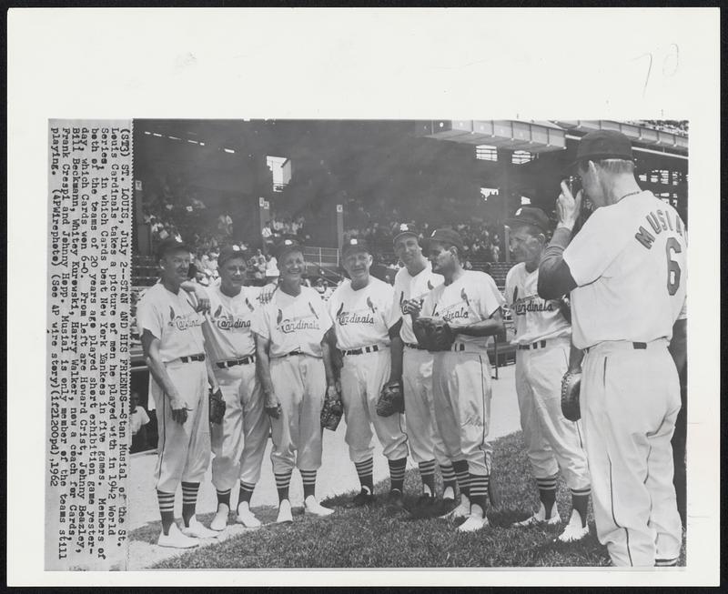 Stan and his Friends--Stan Musial of the St. Louis Cardinal takes a ...